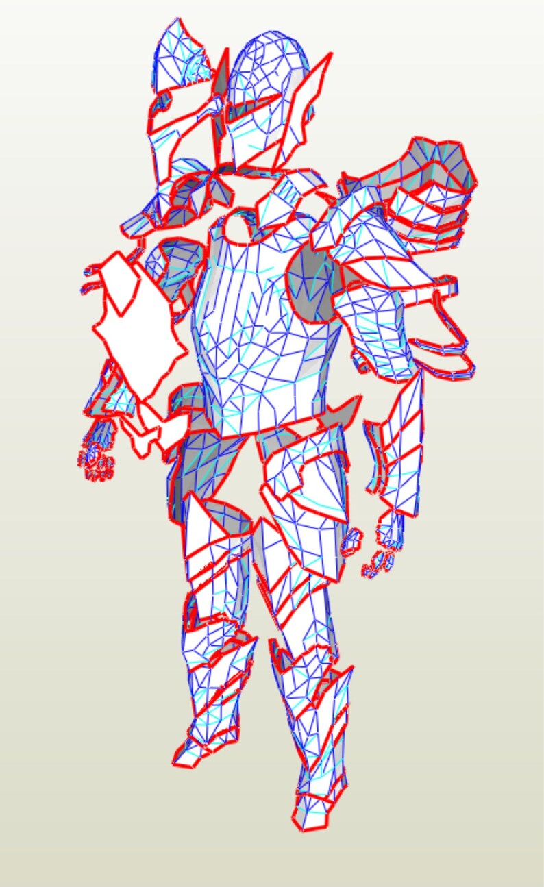 EVa foam templates paper kit of male Ebony body armor | Etsy