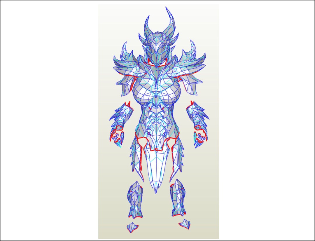 Female Daedric Armor Suit Pepakura Templates for Foam and Paper Build ...