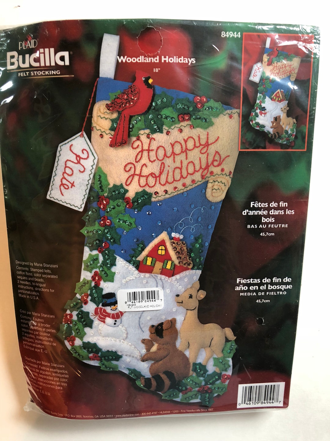 Bucilla Stocking Kit Rare "woodland Holidays" 84944 - Etsy