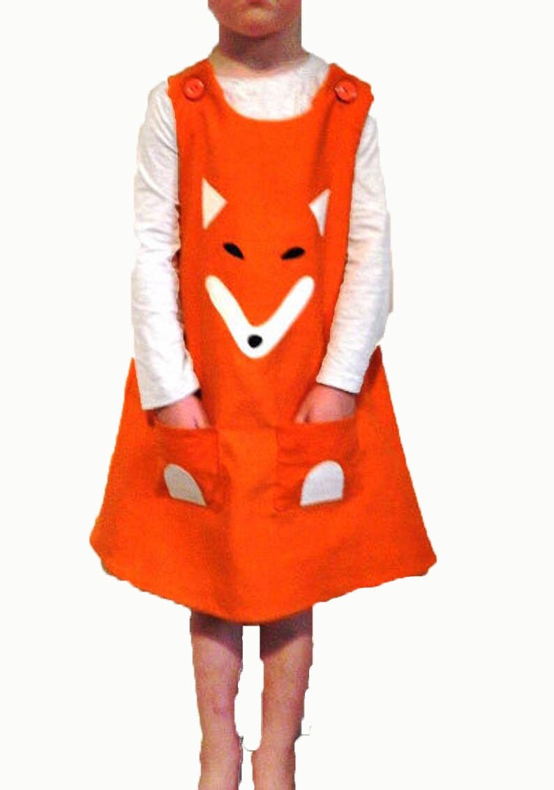 Lovely Girls Fox Dress Umber Orange Woodland Creatures VARIOUS - Etsy UK