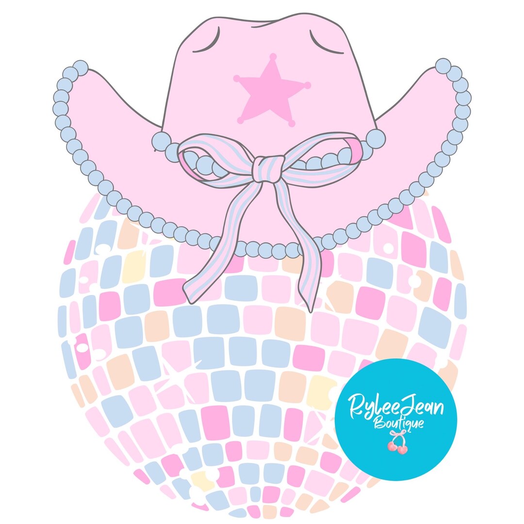 Disco Cowgirl Coquette Rodeo Cowboy Hat Digital Image PNG - Etsy