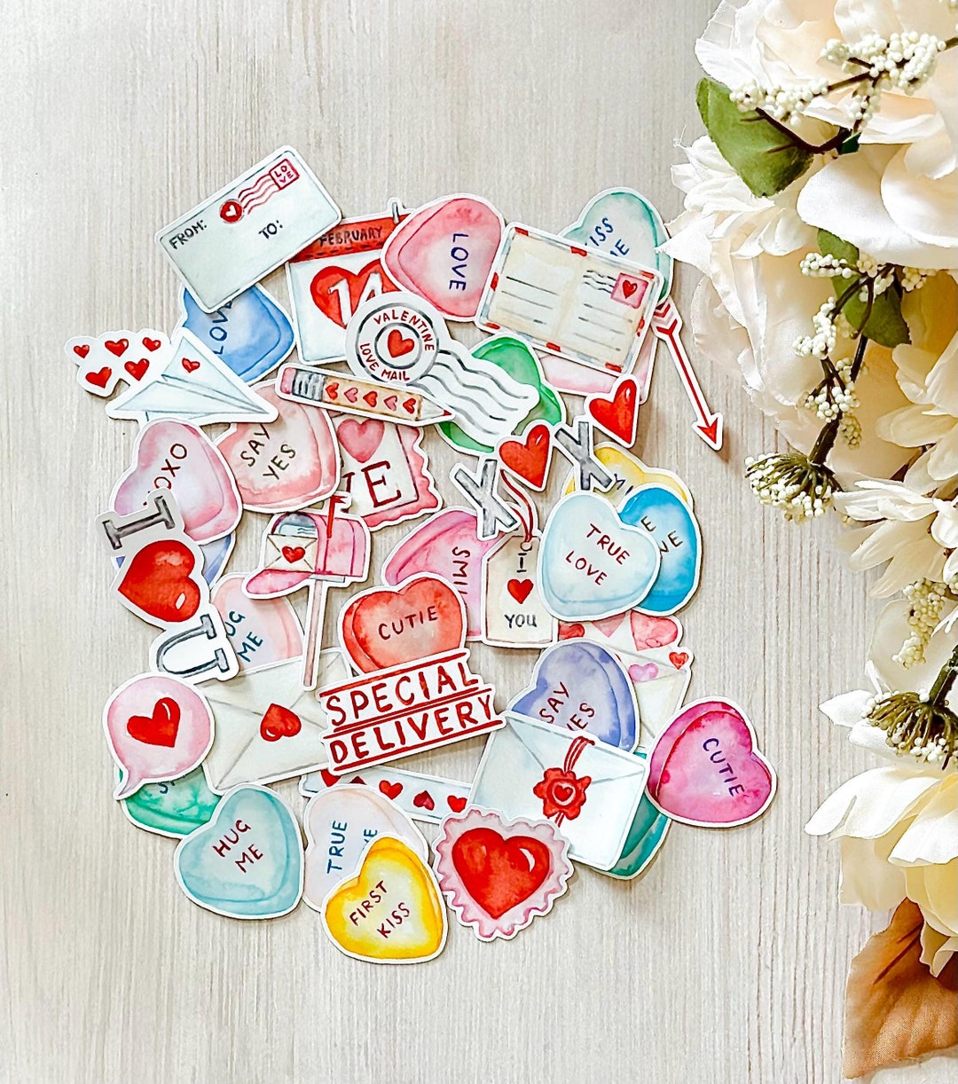 40 Assorted Valentine's Day Sticker Bundle - Etsy
