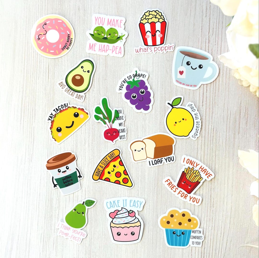 16 Foodie Sticker Bundle - Etsy