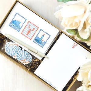 Classic Coastal Stationery Set (cards, Notepad, Stickers and Pen) - Etsy