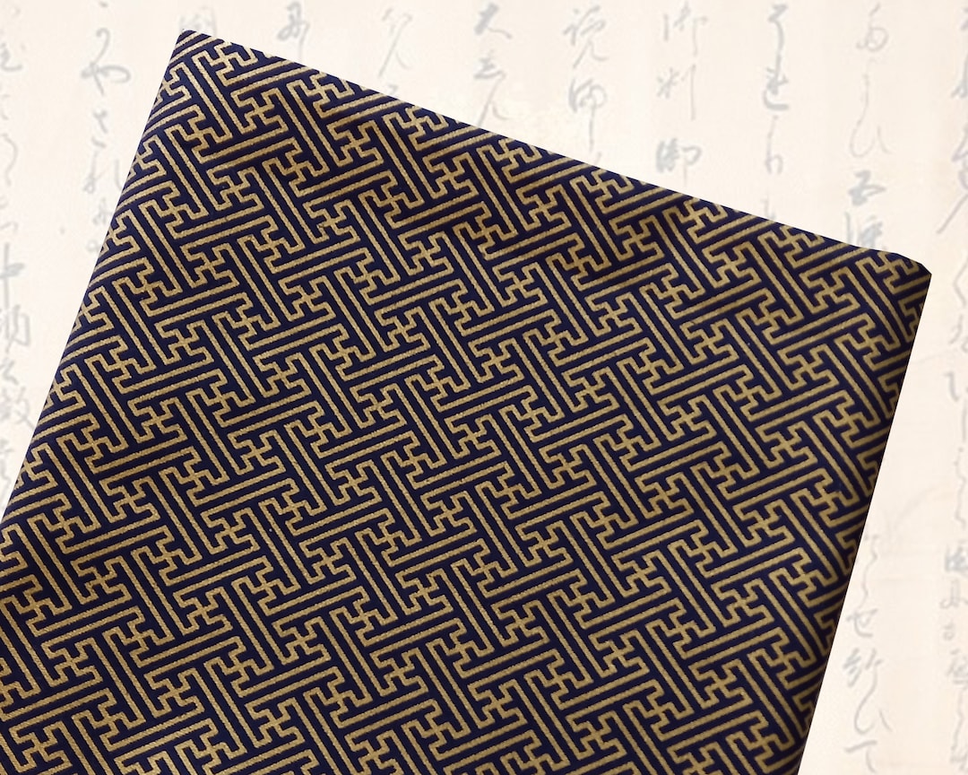 Japanese Fabric, Sayagata, Japanese Fabrics, Cotton Fabric, Geometric ...