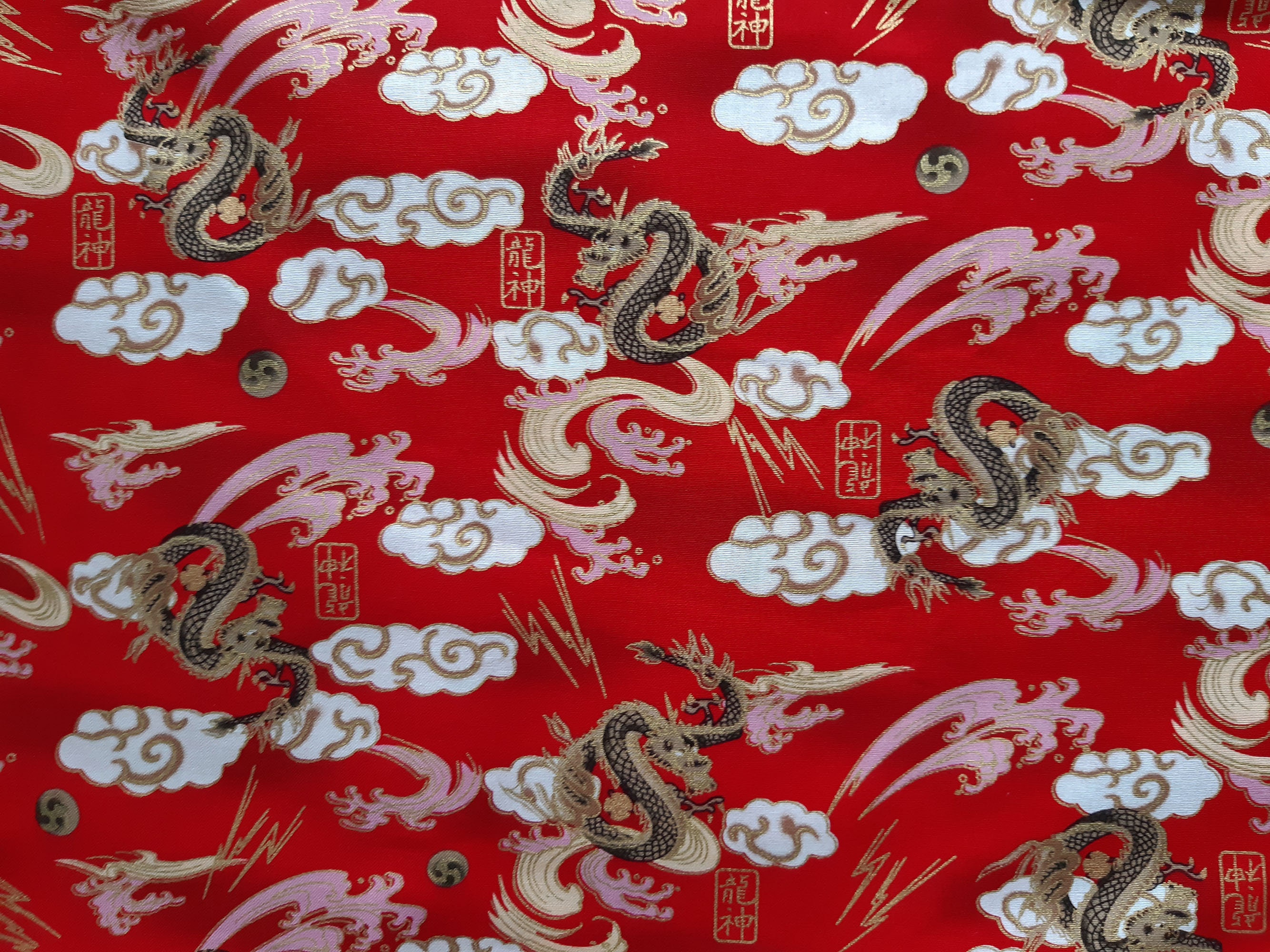 Japanese Fabric Japanese Fabrics Dragon Fabric Patchwork | Etsy