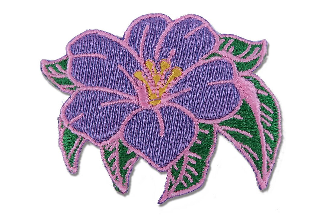 Tropical Flower Iron on Embroidered Patch - Flair - Floral - Embroidery ...