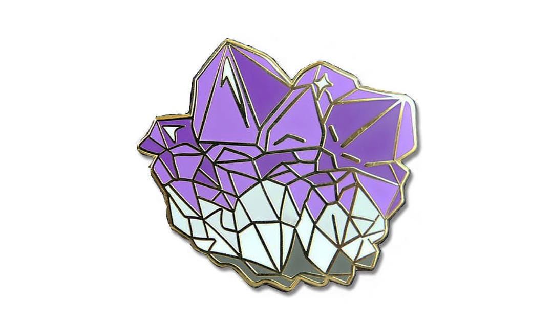 Amethyst Cluster Enamel Pin - Crystal - Lapel Pin - Flair - Hard Enamel ...