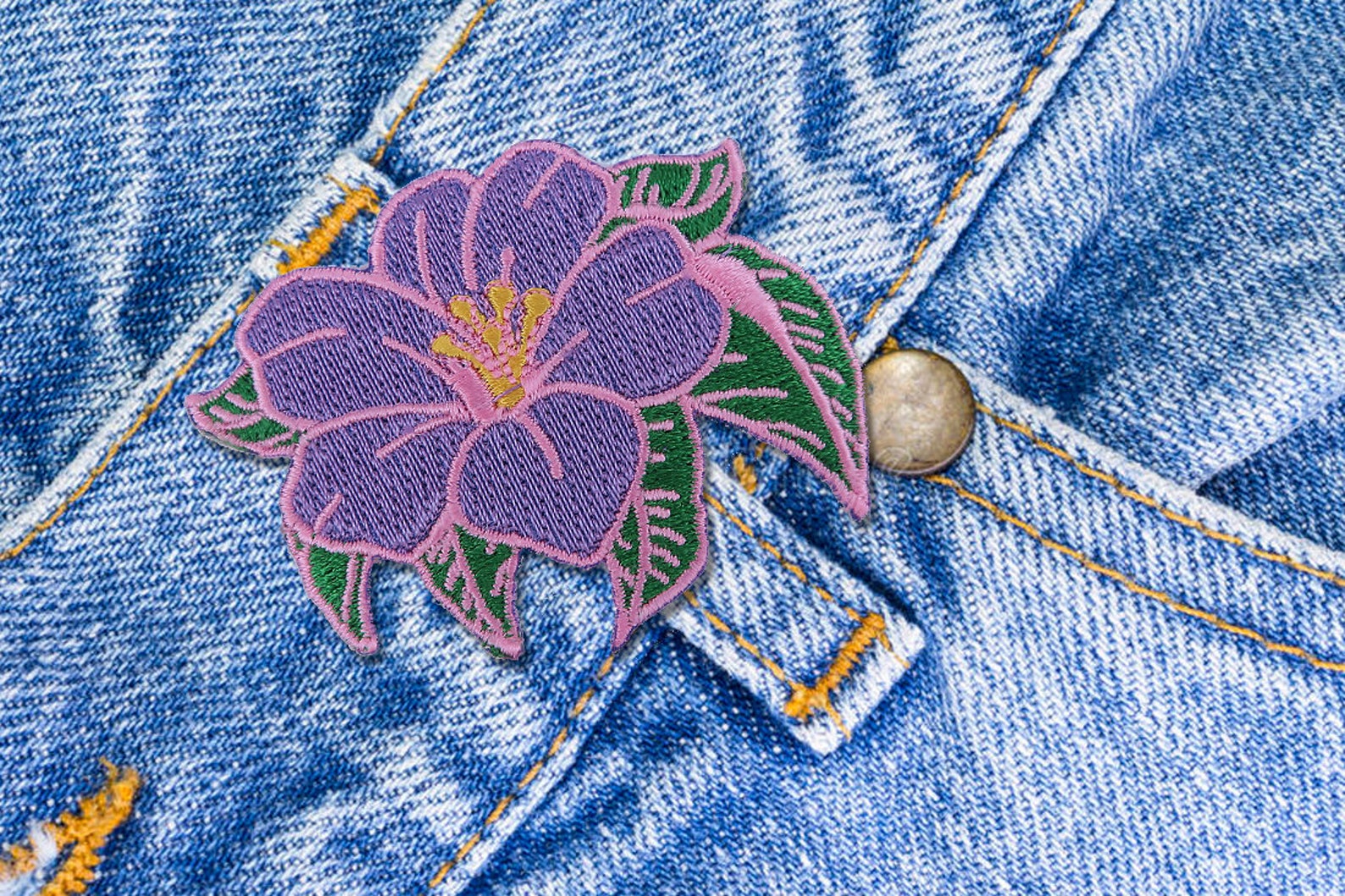 Tropical Flower Iron on Embroidered Patch Flair Floral | Etsy