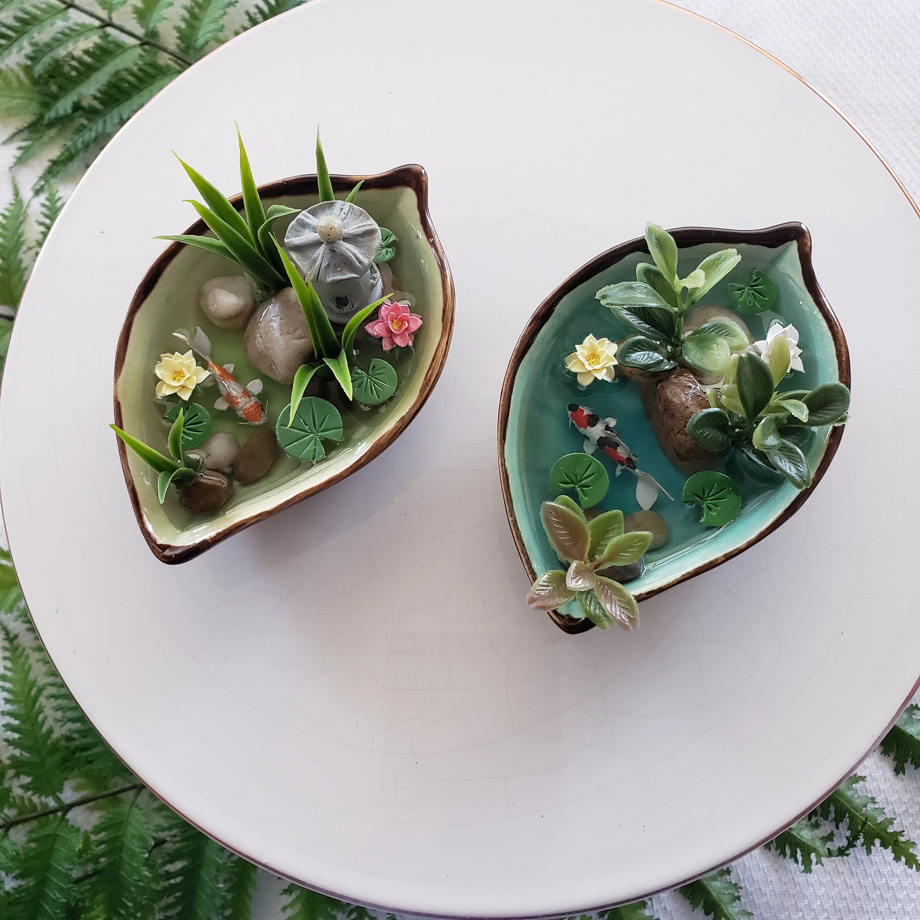 Miniature Koi Pond Puddles in Leaves - Etsy