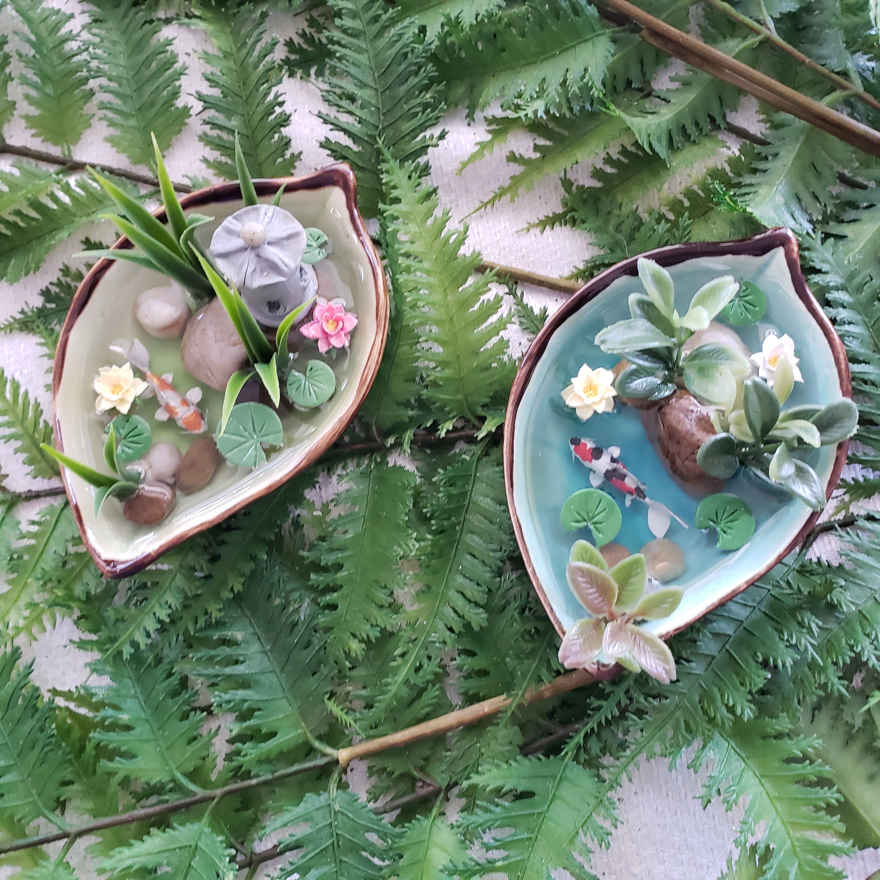 Miniature Koi Pond Puddles in Leaves - Etsy