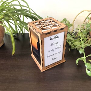 Brother Memorial Gift, Photo Lantern / Loss of Brother, Memorial Photo ...