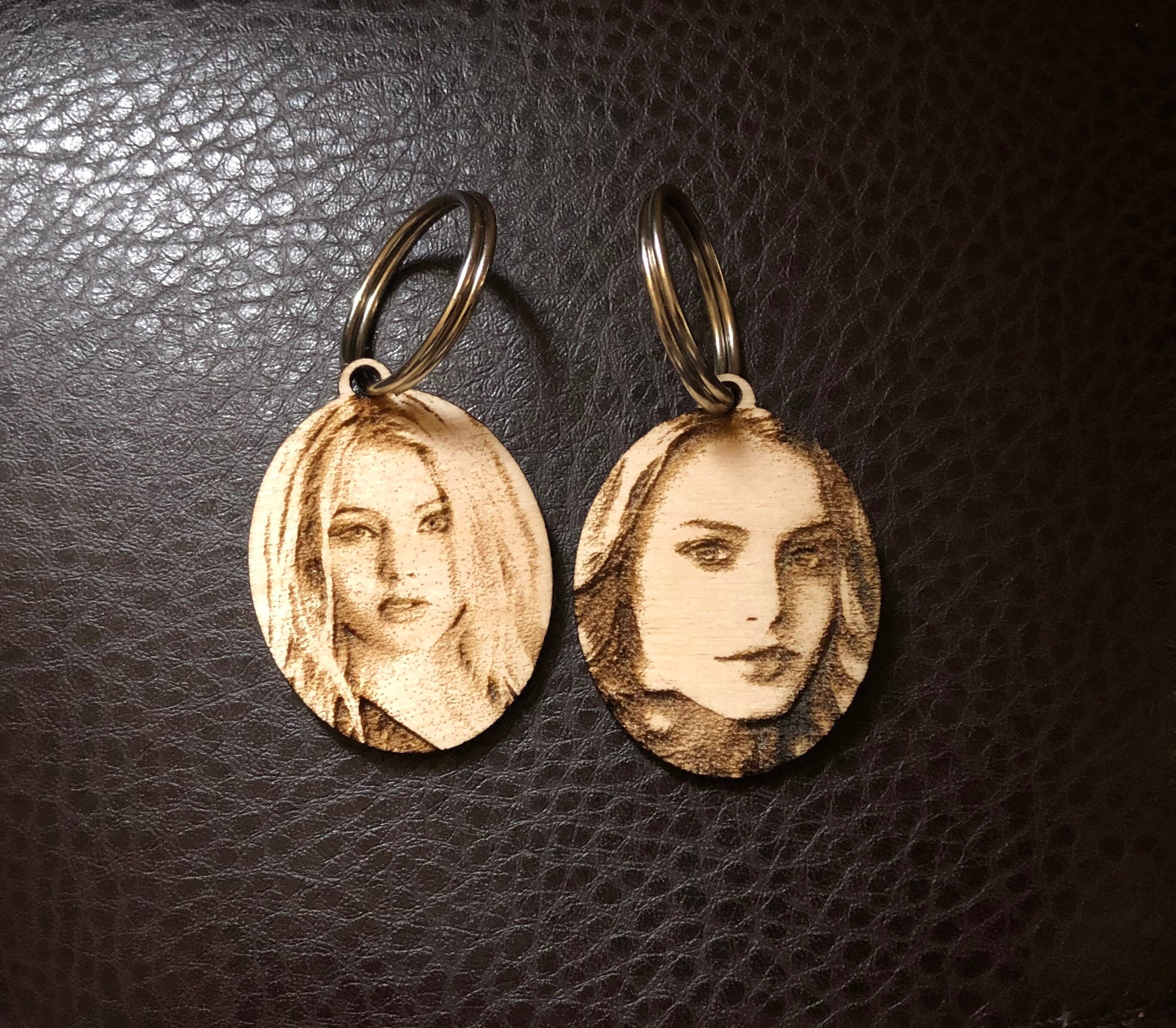 Engraved Keychain / Wood Photo Keychain / Picture Keychain / | Etsy