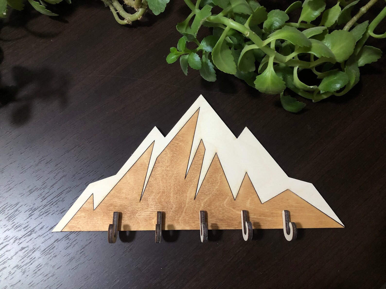 Wall Key Holder. Mountain Key Holder for Wall. Wood Key - Etsy