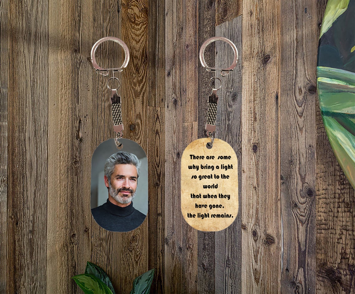 Loss of Father Memorial Keychain / Remembrance Photo Keychain - Etsy