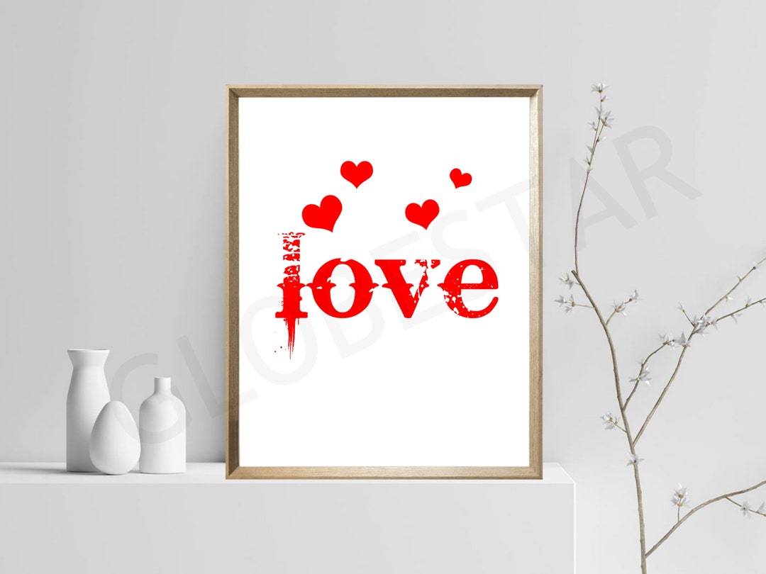 Love Sign Wall Art / Love Digital Download / Love Wall Decor ...