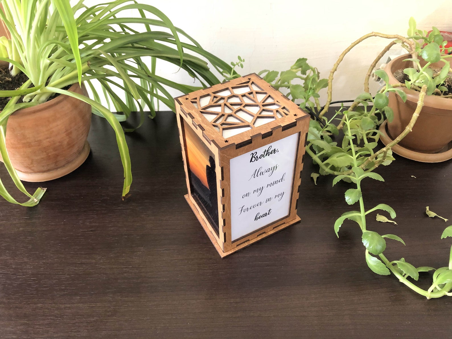 Brother memorial gift photo lantern / Loss of brother | Etsy