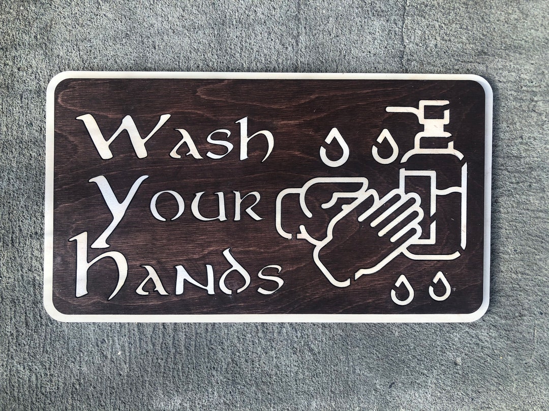 Wash Your Hands Bathroom Sign / Bathroom Wall Decor / Bathroom Sign ...
