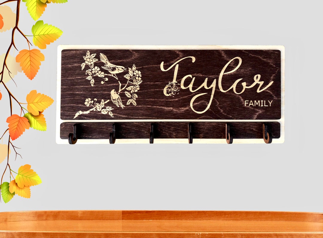 Personalized Name Key Holder for Wall, Custom Name Key Hanger, Keys ...