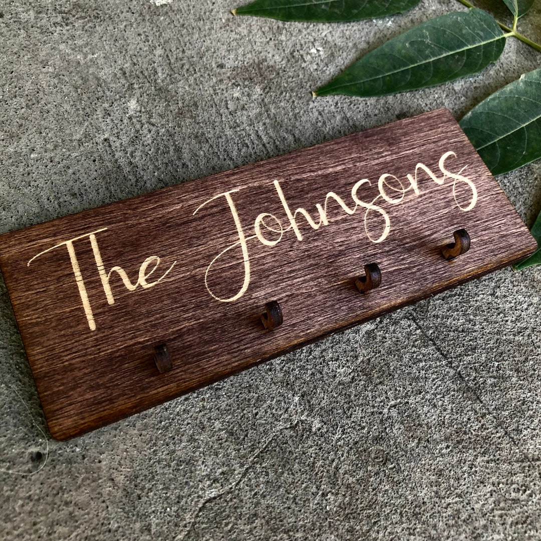 Wall Key Holder Small, Last Name Key Holder for Wall, Custom Wall Key ...