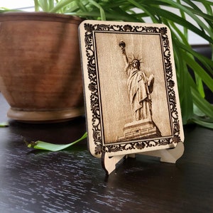 The Statue of Liberty / Engraved Photo on Wood / Wood Photo / Birthday ...