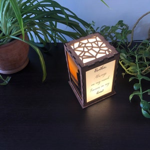 Brother Memorial Gift, Photo Lantern / Loss of Brother, Memorial Photo ...