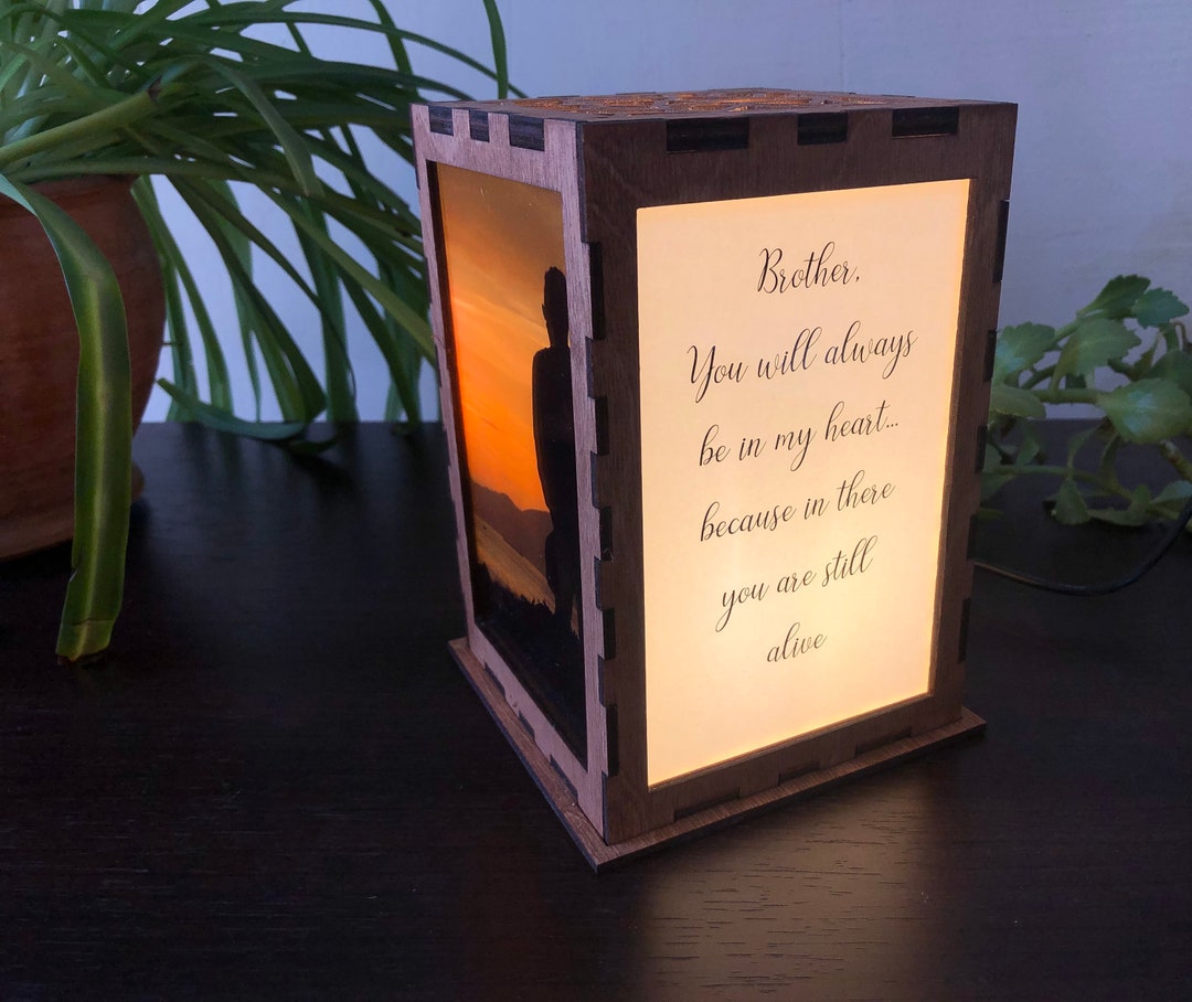Loss of Brother Remembrance Lantern, Brother Loss Memorial Frame, Light ...