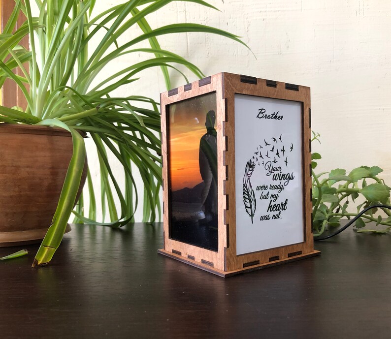Loss of Brother / Brother Memorial Photo Lantern / Your Wings - Etsy