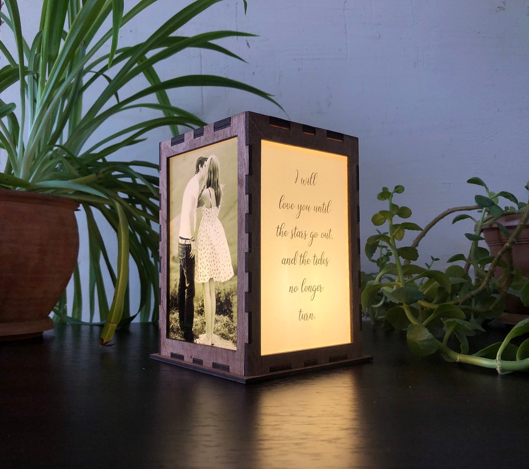 Personalized Photo Lantern, Memorial Lantern With Photos, 4 Side Photo ...