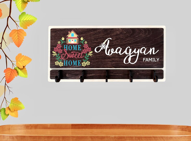 Sweet Home Key Holder Personalized Wall Key Holder Wall - Etsy