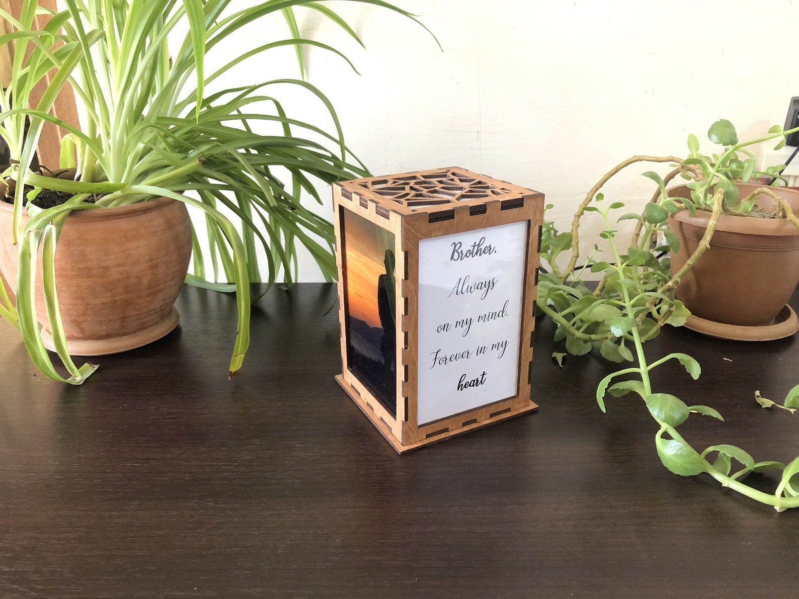 Brother memorial gift photo lantern / Loss of brother | Etsy