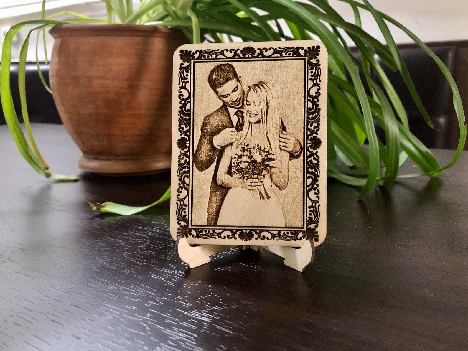 Photo on Wood Engrave / Engraved Photo on Wood / Wedding Photo - Etsy