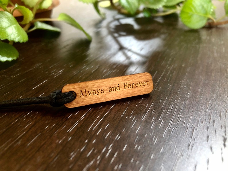 Personalized Necklace / Wood Necklace / Always and Forever - Etsy