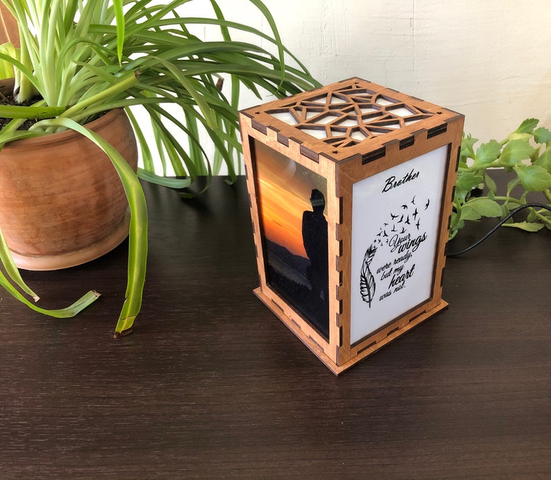 Loss of Brother / Brother Memorial Photo Lantern / Your Wings - Etsy