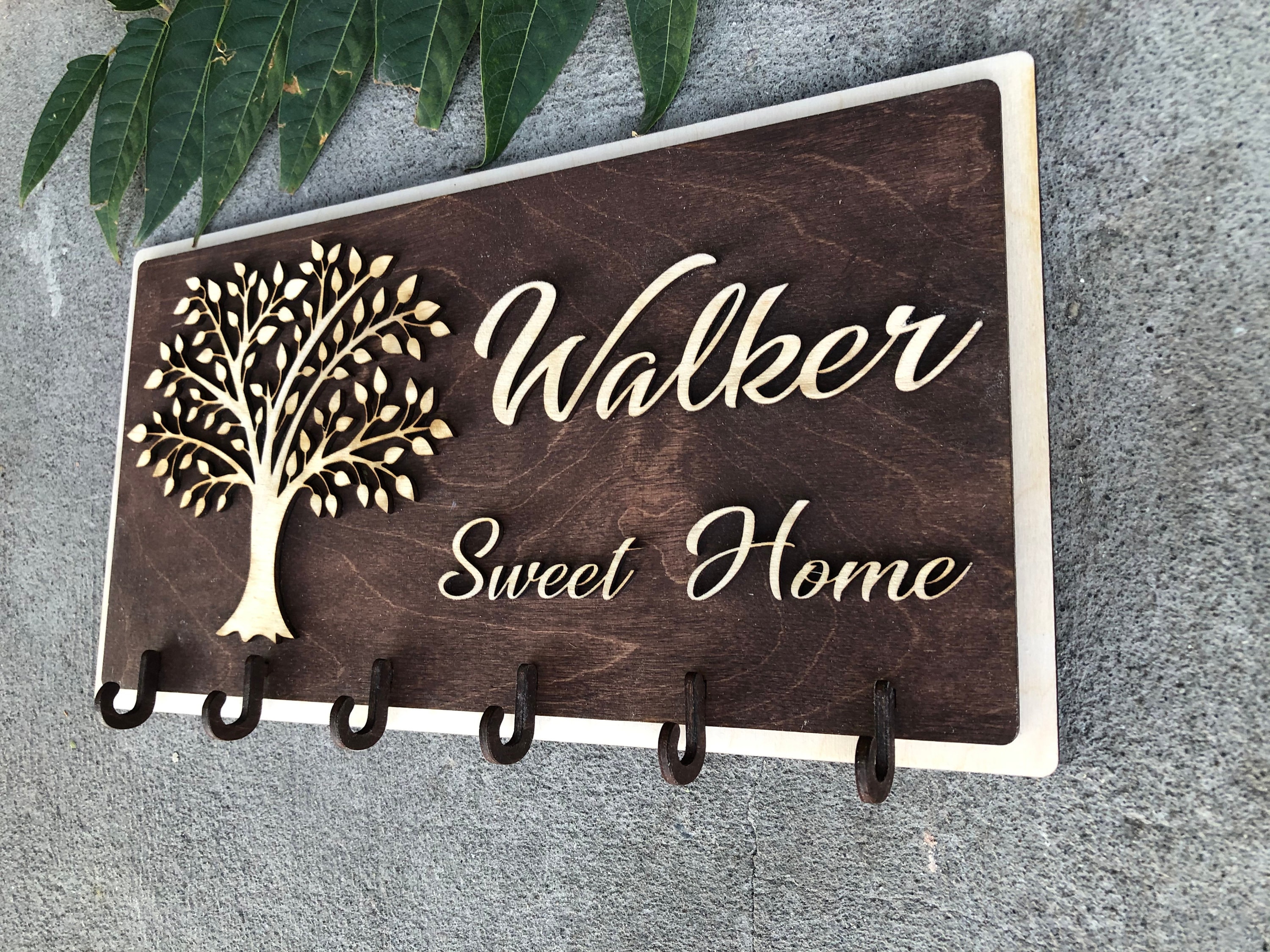 Key Holder for Wall. Personalized Key Hanger. Wood Key | Etsy