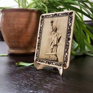 The Statue of Liberty / Engraved Photo on Wood / Wood Photo / Birthday ...