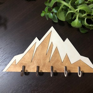 Wall Key Holder. Mountain Key Holder for Wall. Wood Key Holder. Key ...