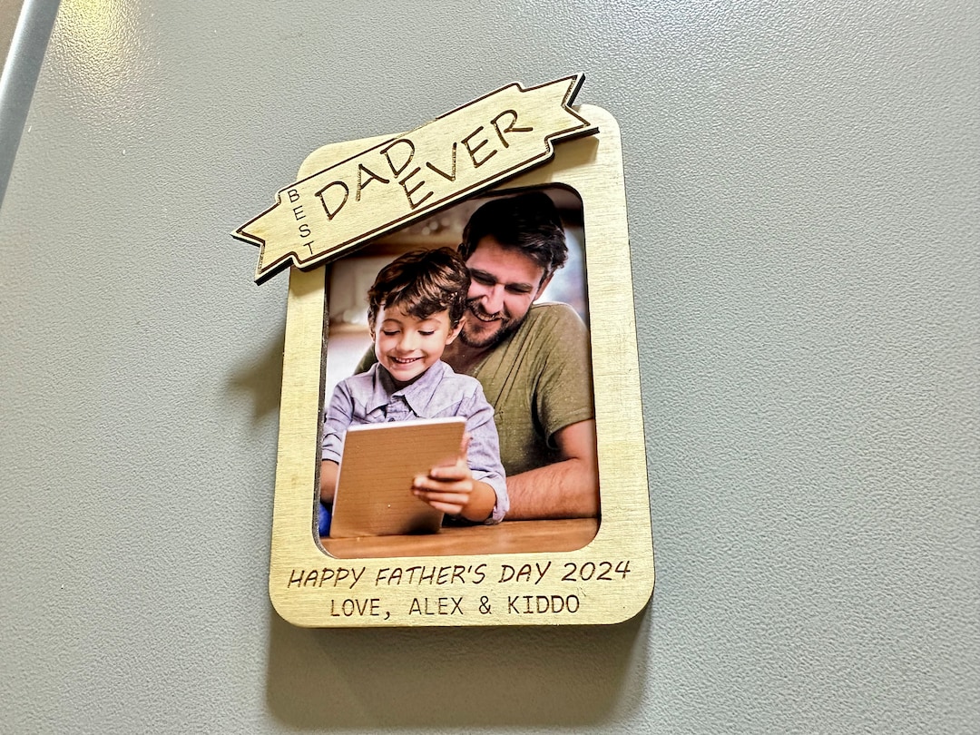 Best Dad Ever Frame Gift for Fathers Day, Personalized Fridge Magnets ...