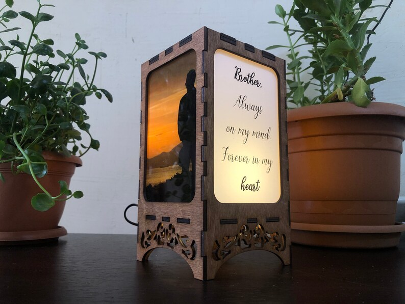 Brother Memorial Photo Lantern / Loss of Brother / Always on - Etsy