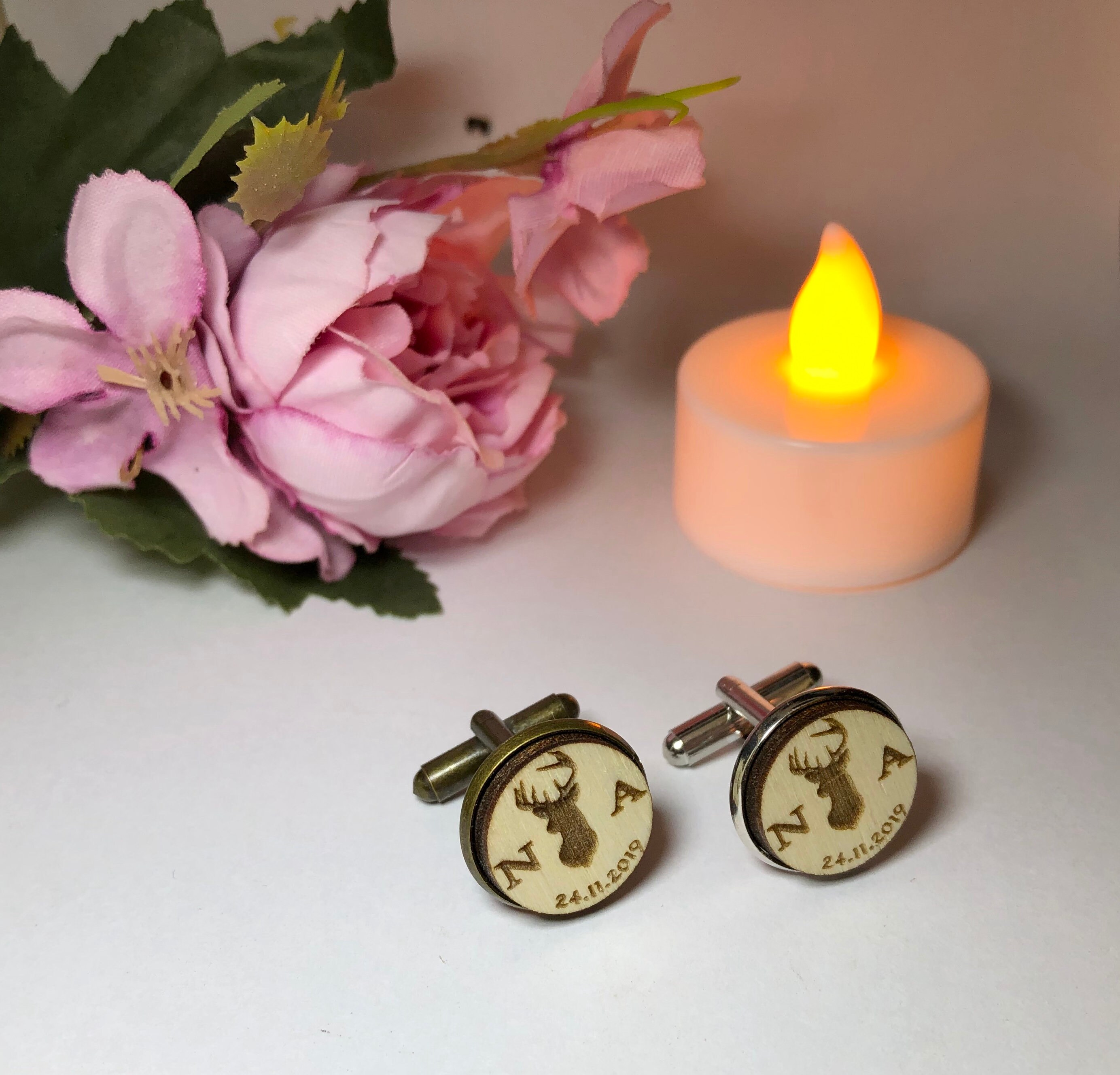 Stag Cufflinks / Deer Cufflinks / Wood Cufflinks for Groomsmen - Etsy