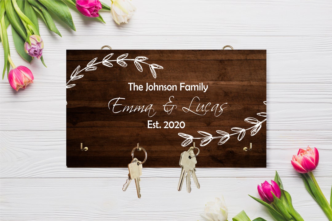 Key Holder for Wall / Personalized Wall Key Holder / Family Name Key ...