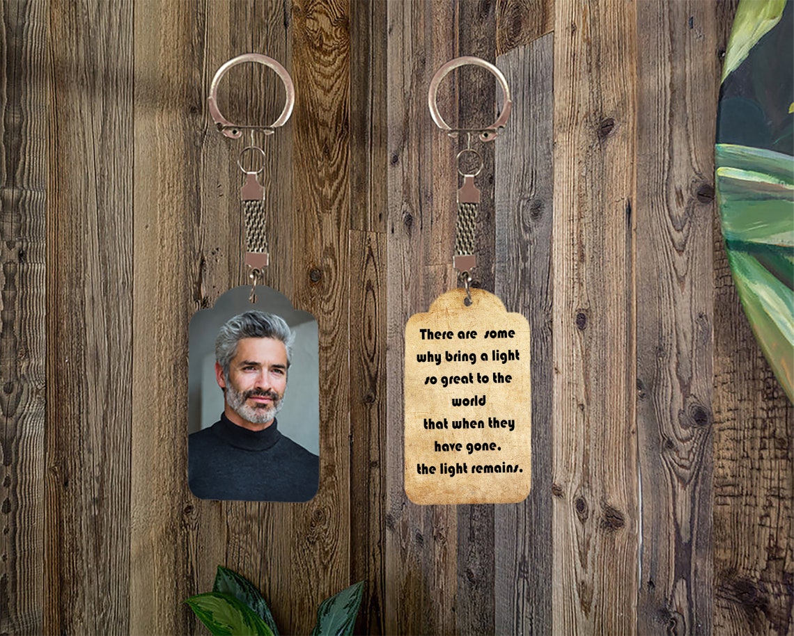 Loss of Father Memorial Keychain / Remembrance Photo Keychain - Etsy