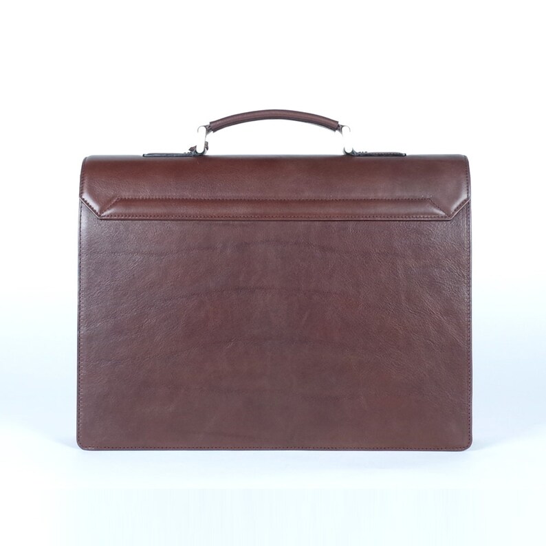 Handmade Leather Brown Briefcase - Etsy