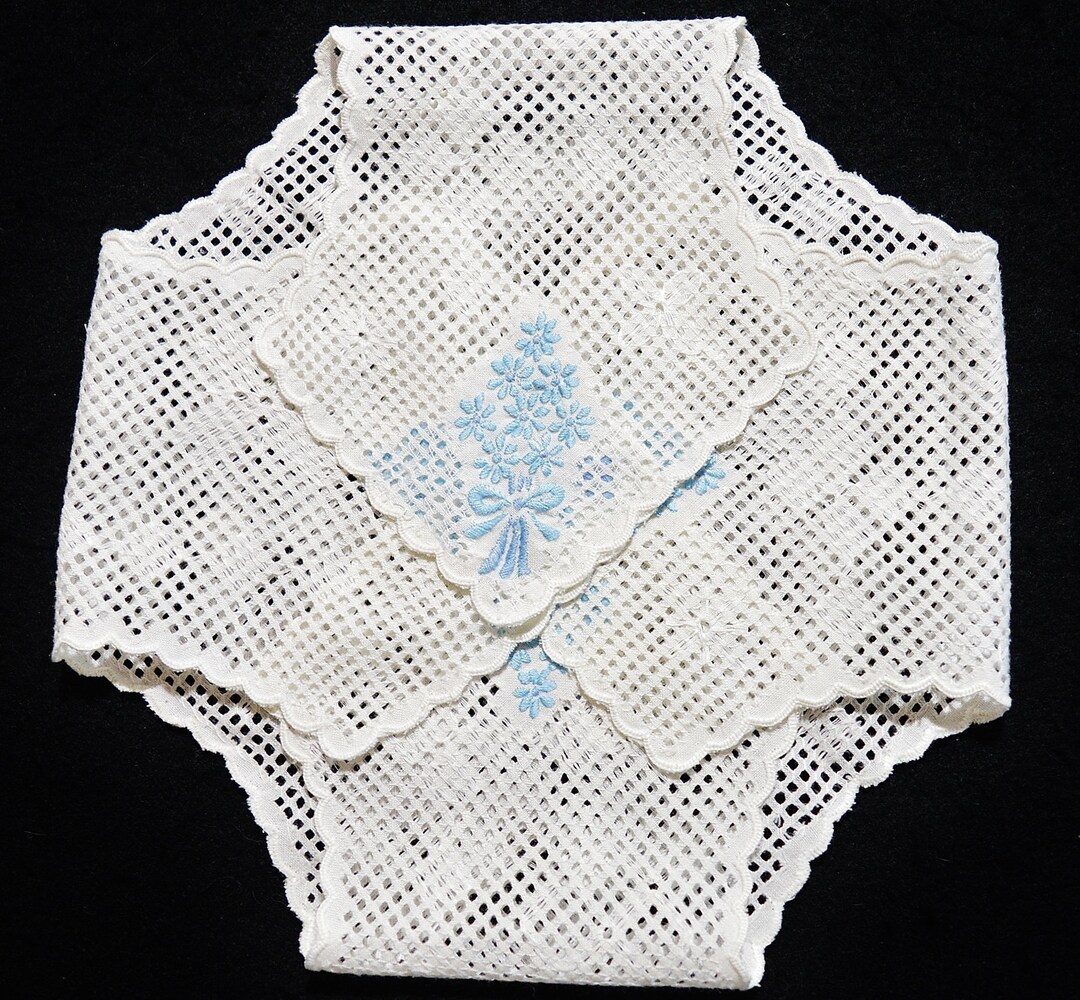 Vintage Basket Liner Dinner Roll Cover Doily With Hand Drawn - Etsy