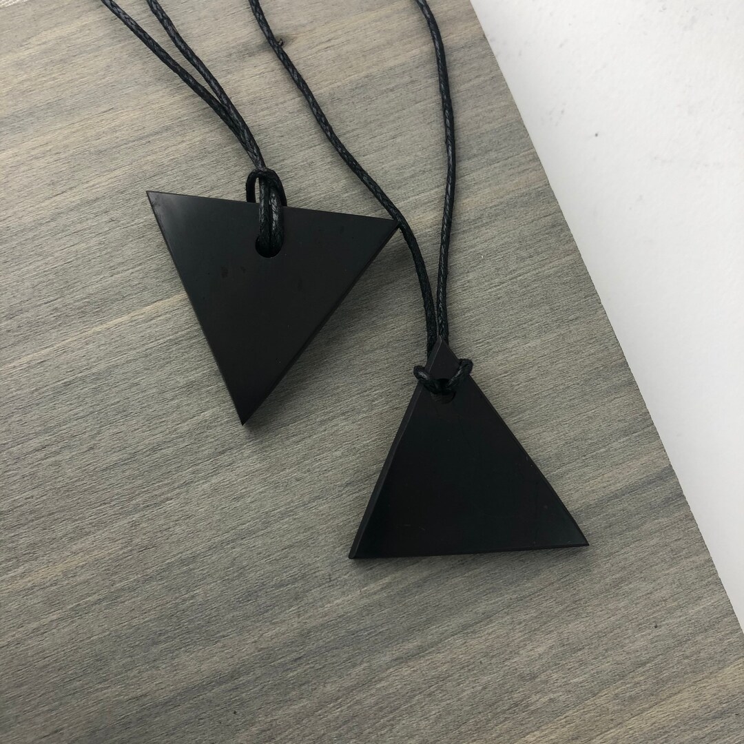 Shungite Pendant Triangle Male and Female / Shungite Type 2 / Natural ...
