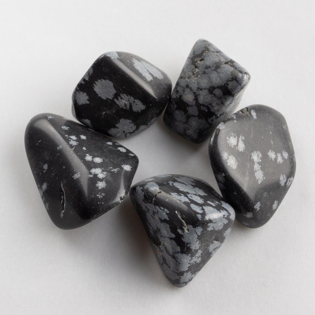 Tumbled Snowflake Obsidian Crystal Therapy Stones S Size Stones ...