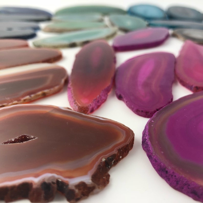Many Colors Agate Slices beautiful slices of Agata 5-9 cm | Etsy