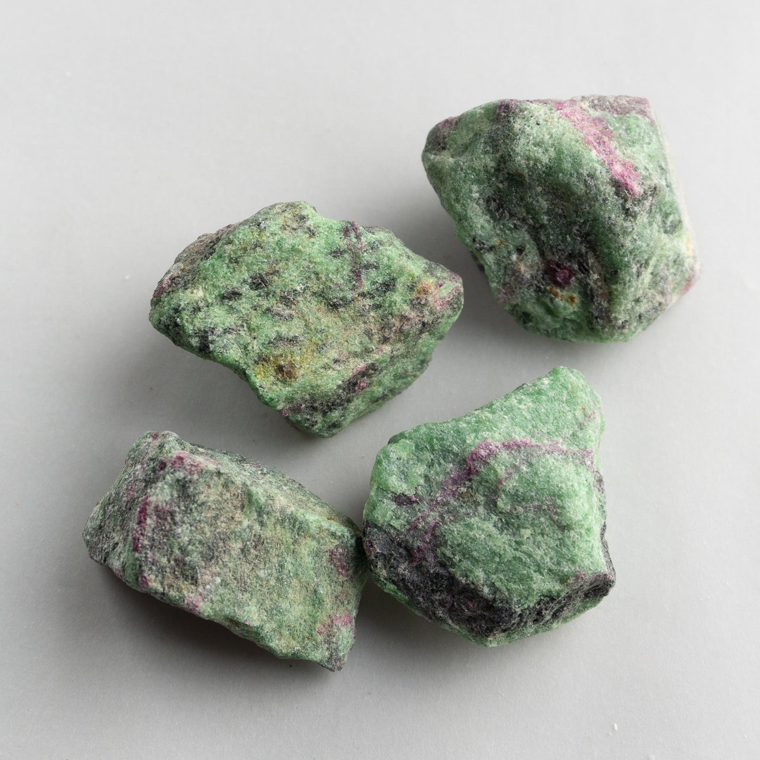 Zoisite With Raw Ruby / Chakra Stone // Crystal Healing, Raw Zoisite ...