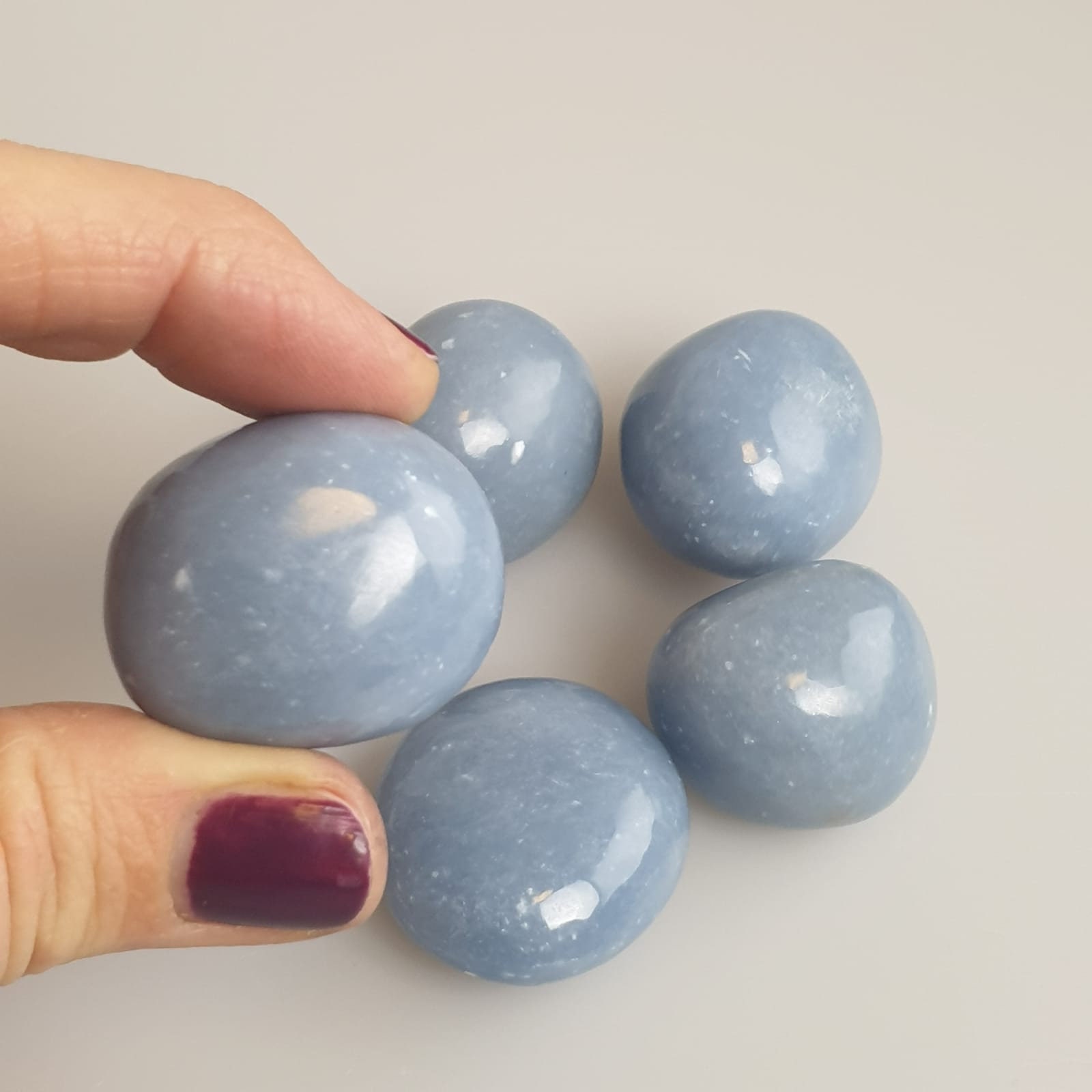 Jewelry & Beauty Angelite Burattata Stone Materials etna.com.pe