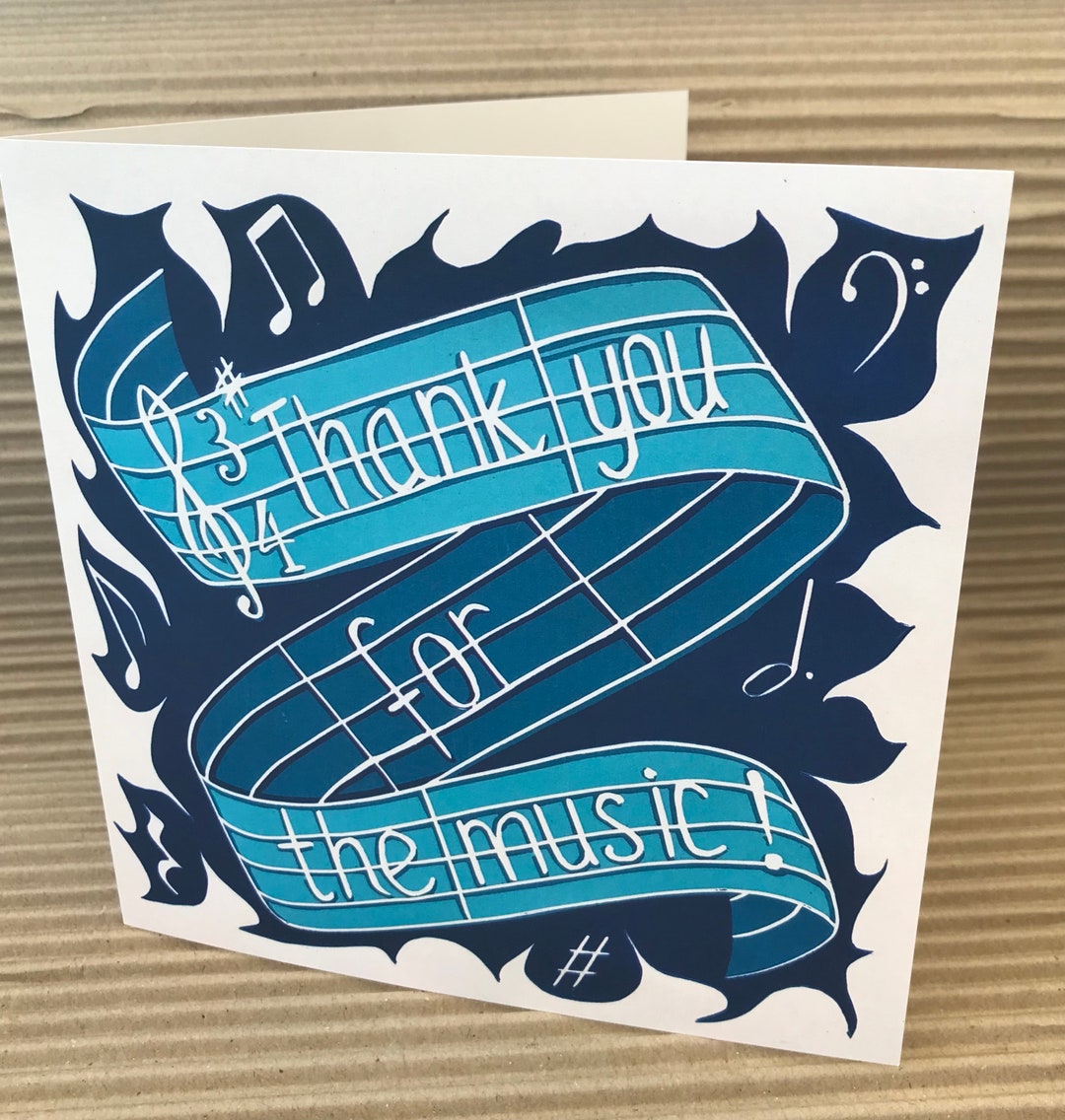 Thank you for the music blank card greetings card musical - Etsy Nederland